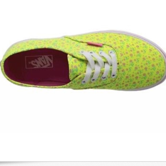Vans | Shoes | Vans Authentic Disty Floral Neon Yellow Shoes | Poshmark